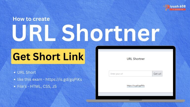 How to make URL Shortner in JS - Piyush608