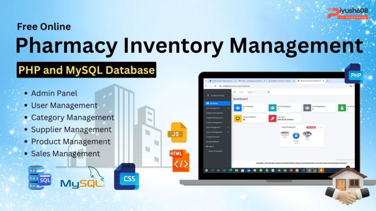 Pharmacy Inventory Management System Using PHP & MySQL with Admin Panel